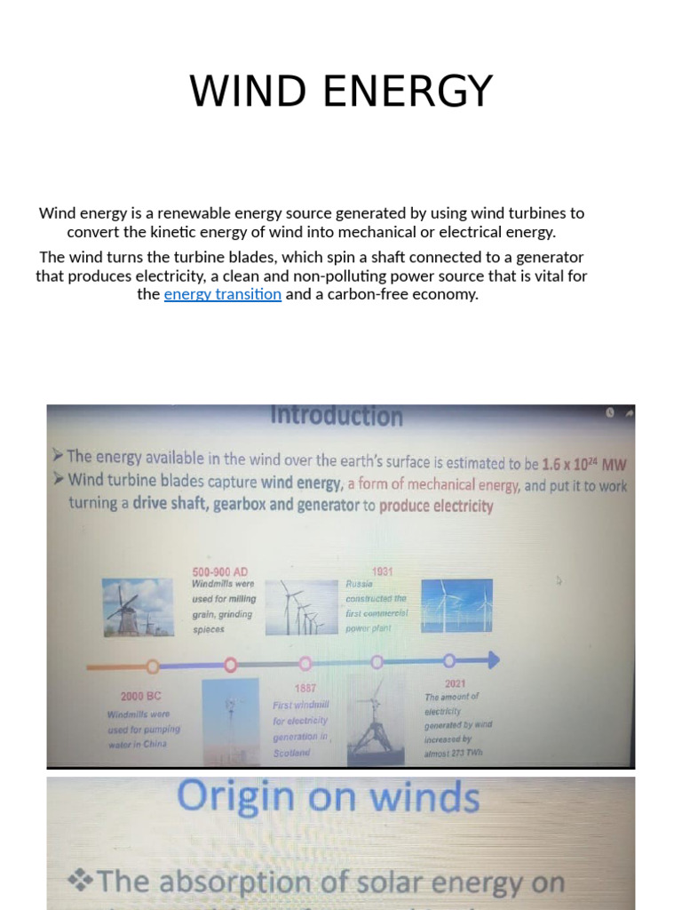 Unit-3 Class-1 Wind Energy Ppt-1 | PDF