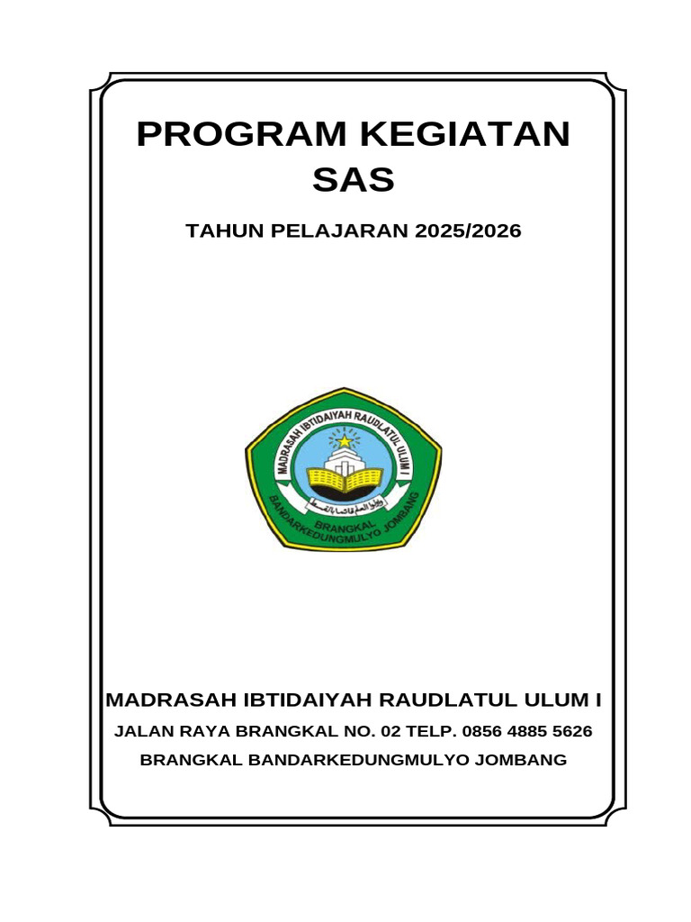 Program Kerja SAS MI Raudlatul Ulum I 2025/2026 | PDF