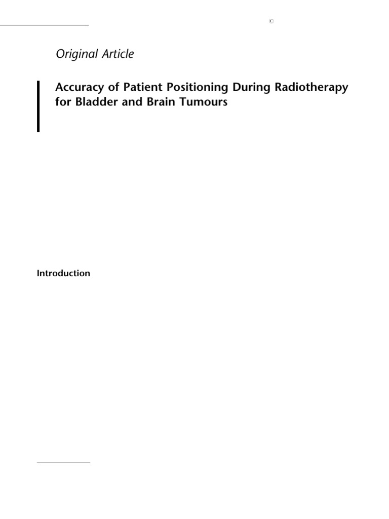 Radiotherapy Patient Positioning Errors | PDF | Radiation Therapy ...