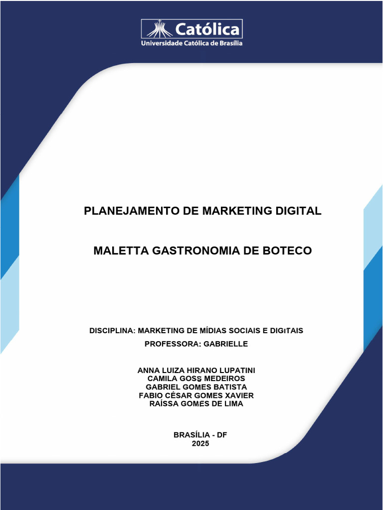 Plano de Marketing para Bar Maletta | PDF | Marketing | Marca