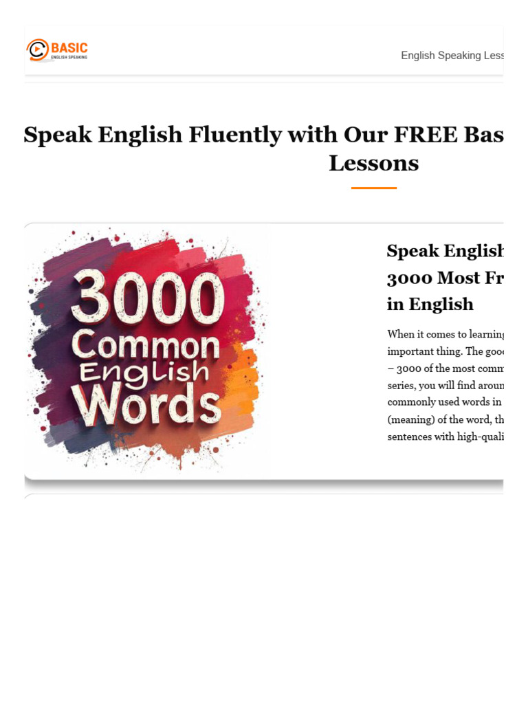 Free English Speaking Lessons Online | PDF | English Language | Idiom