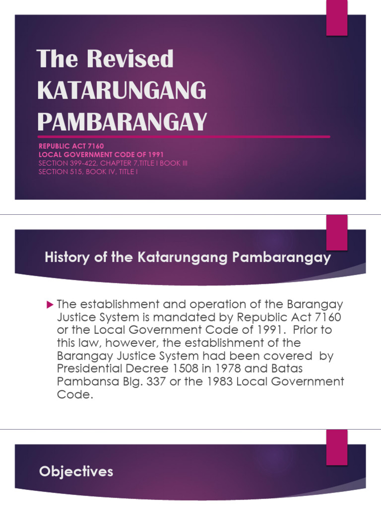 Overview of Katarungang Pambarangay | PDF | Mediation | Alternative ...