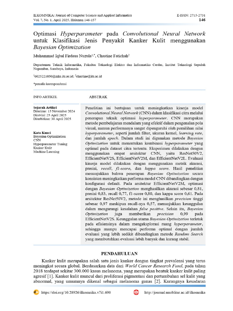 View of Optimasi Hyperparameter Pada Convolutional Neural Network Untuk ...