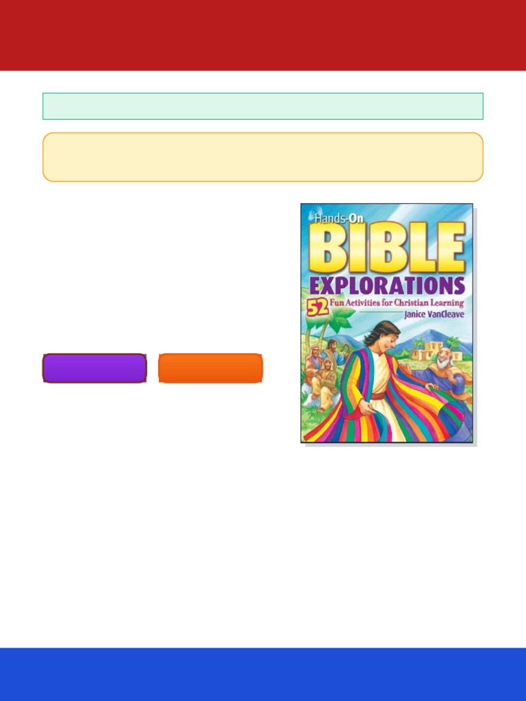 Hands On Bible Explorations 52 Fun Activities for Christian Learning ...