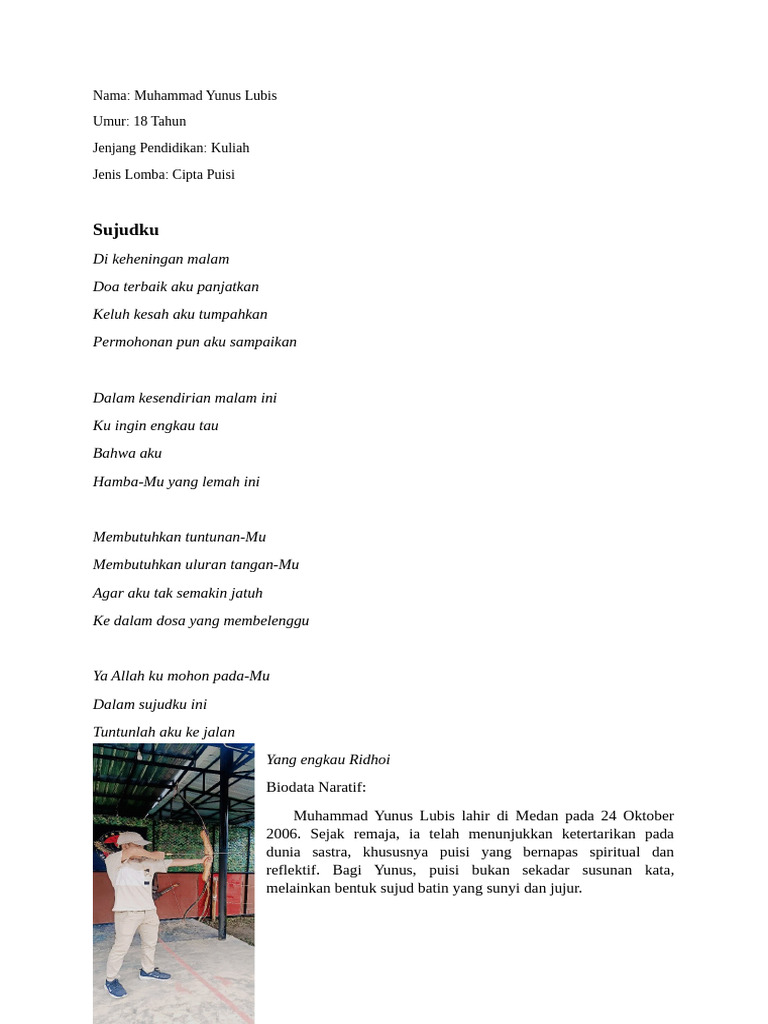 Puisi Spiritual Muhammad Yunus Lubis | PDF