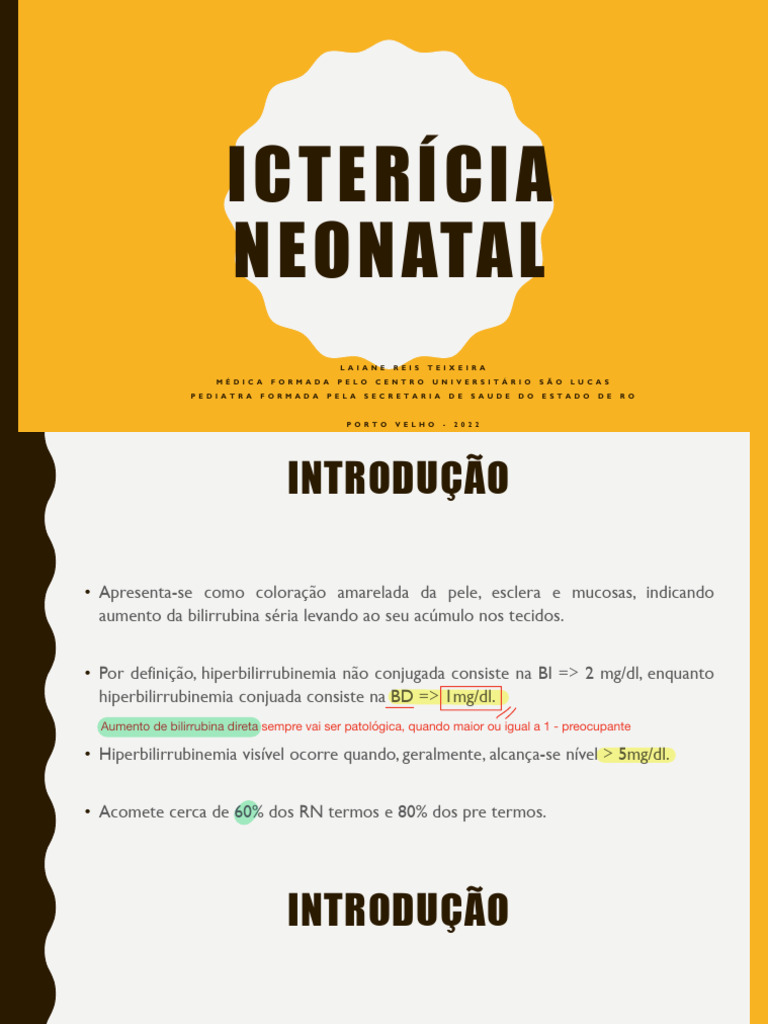 ICTERÍCIA NEONATAL | PDF | Especialidades médicas | Medicina Clínica