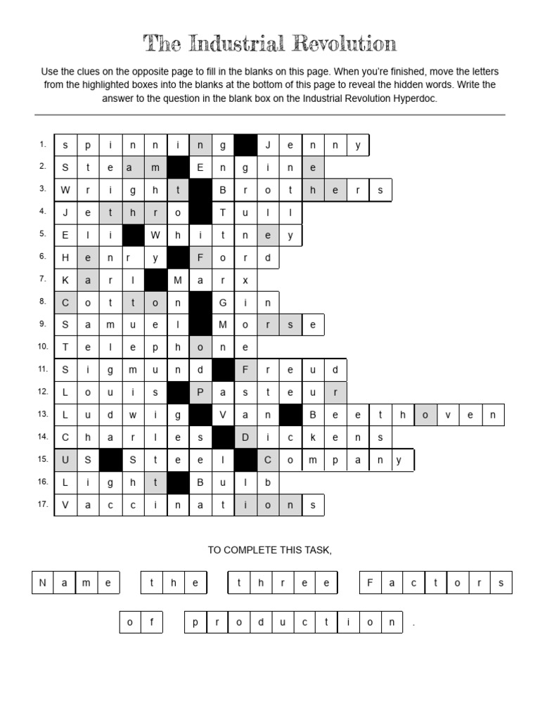 Industrial Revolution Fill-in-the-Blanks | PDF | Invention