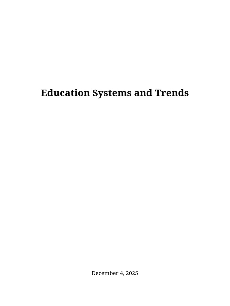 Education Systems and Trends | PDF | Adult Education | Learning
