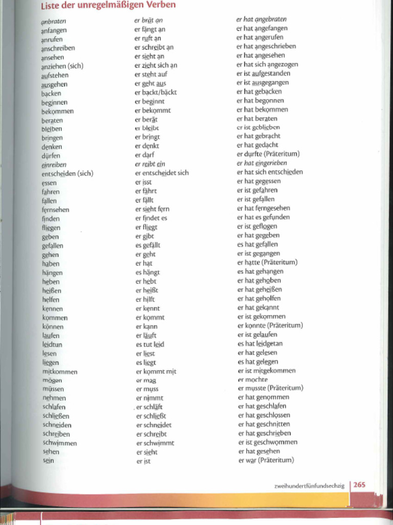 Irregular Verb A1 | PDF