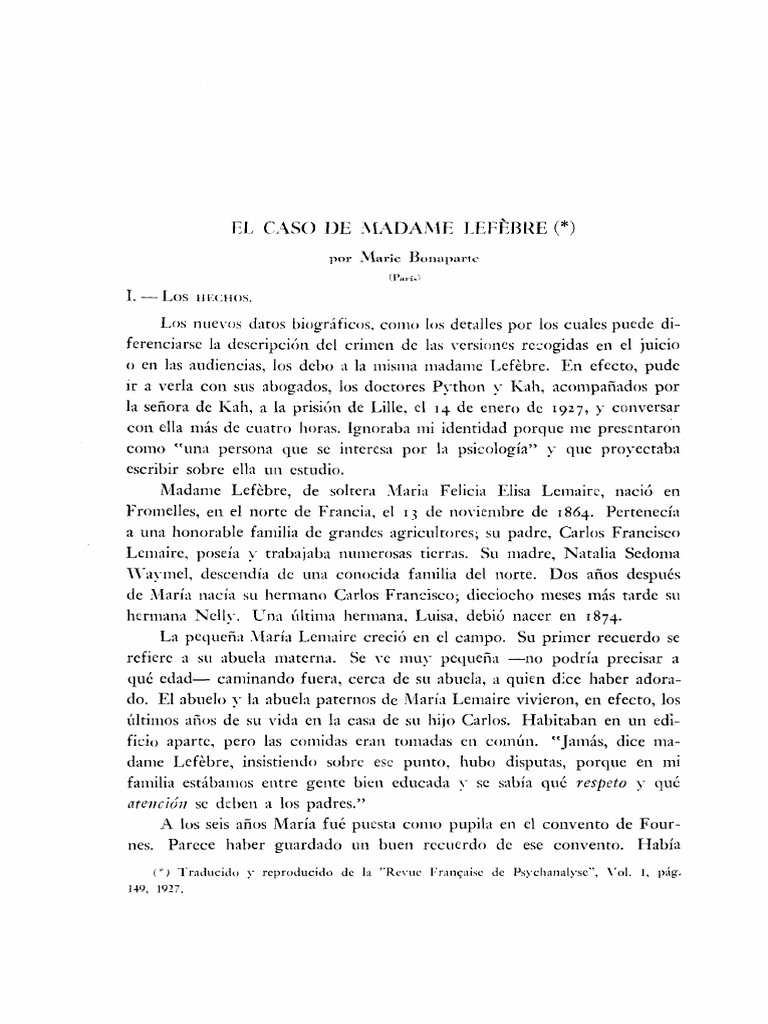 Caso Mme Lefebre | PDF