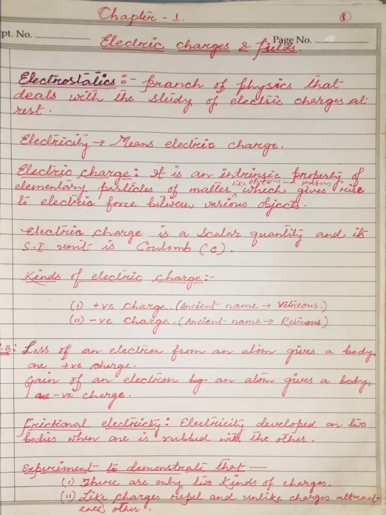 Electric Charges and Fields (1) | PDF