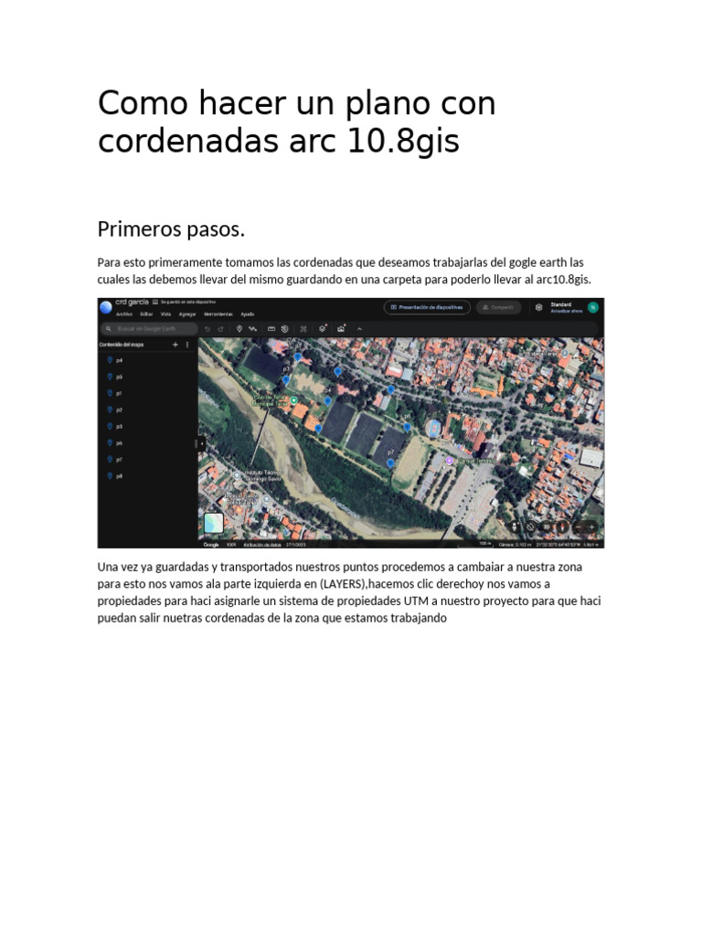 Como Hacer Un Plano Con Cordenadas Arc 10 | PDF