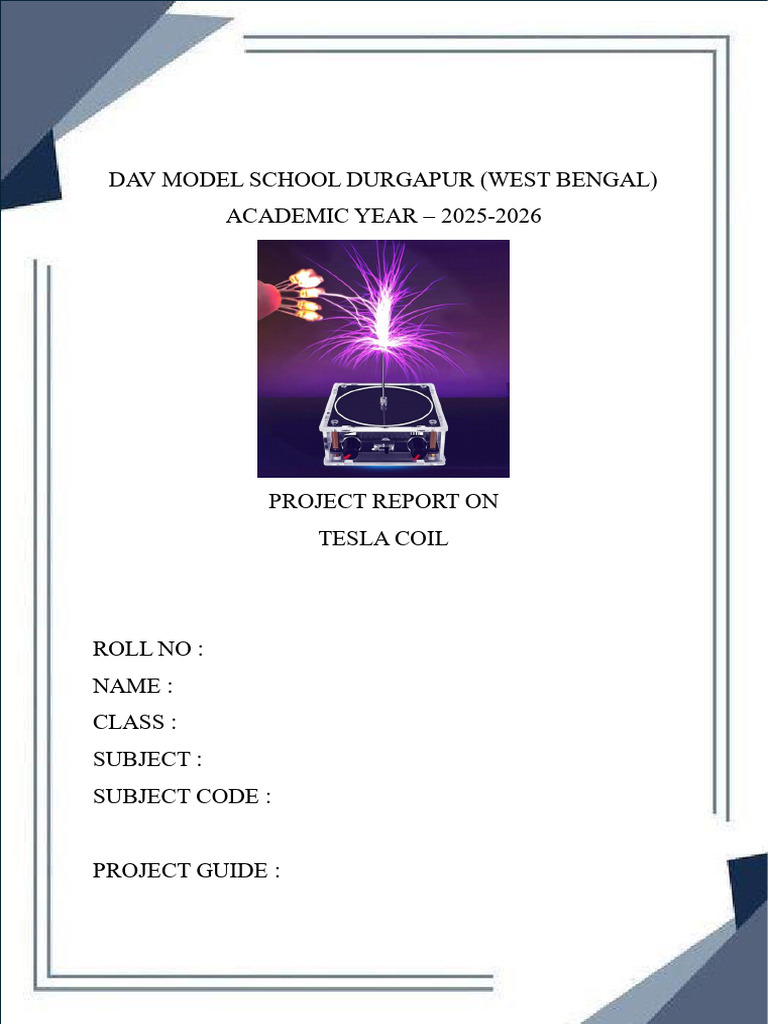 Tesla Coil Project Report - DAV School | PDF