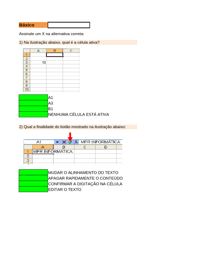 Exercícios Práticos de Excel Básico | PDF | Microsoft Excel | Informática