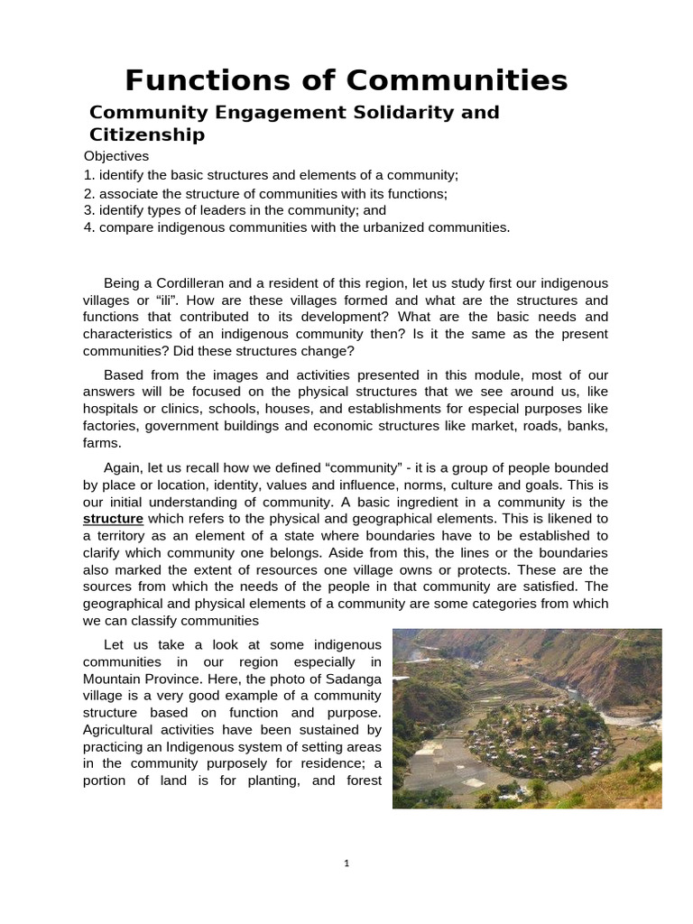 Community Structures and Functions Explained | PDF | Community | Leadership
