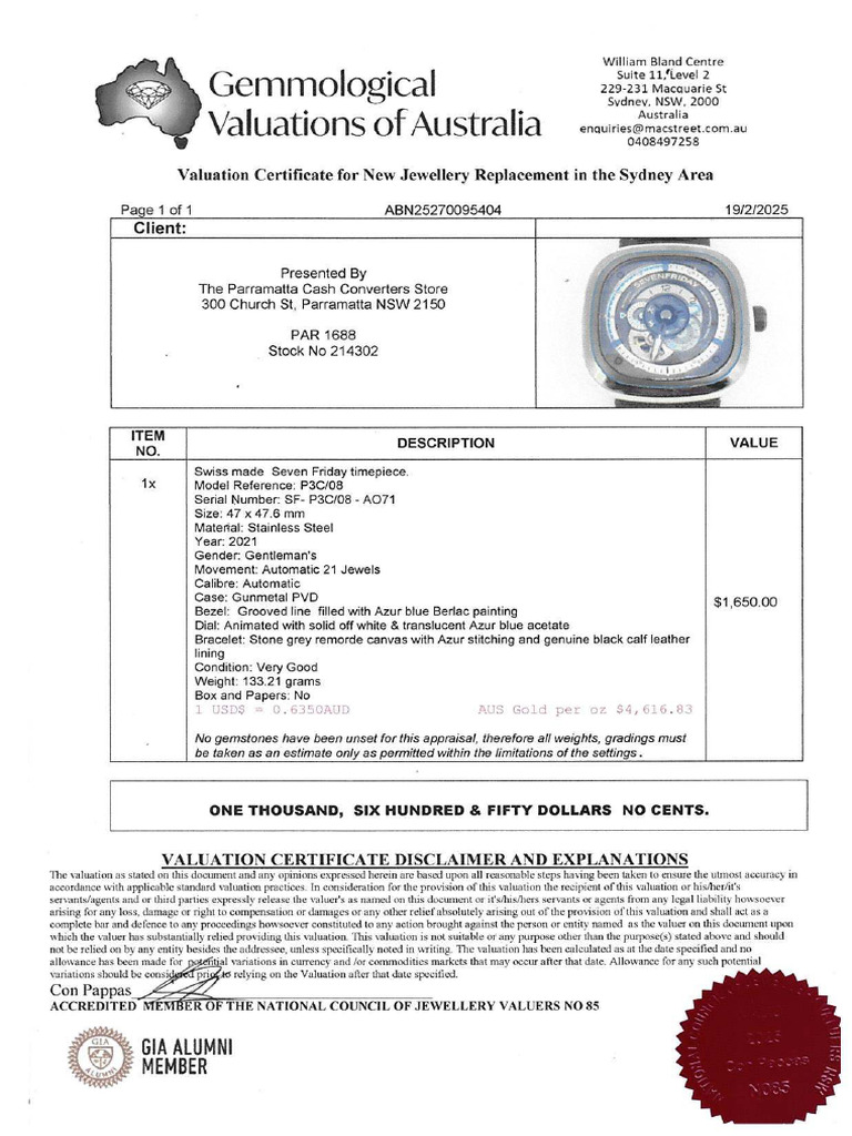 (1679) - (042400214302) - (Seven Friday Watch Mens P3c08) | PDF