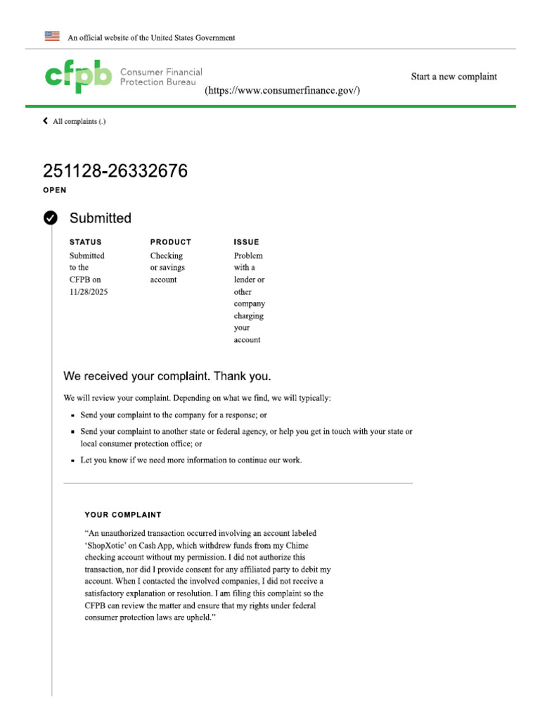 CFPB Complaint | PDF