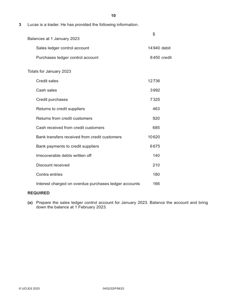 Purchase Ledger & Sales Ledger control account | PDF | Debits And ...