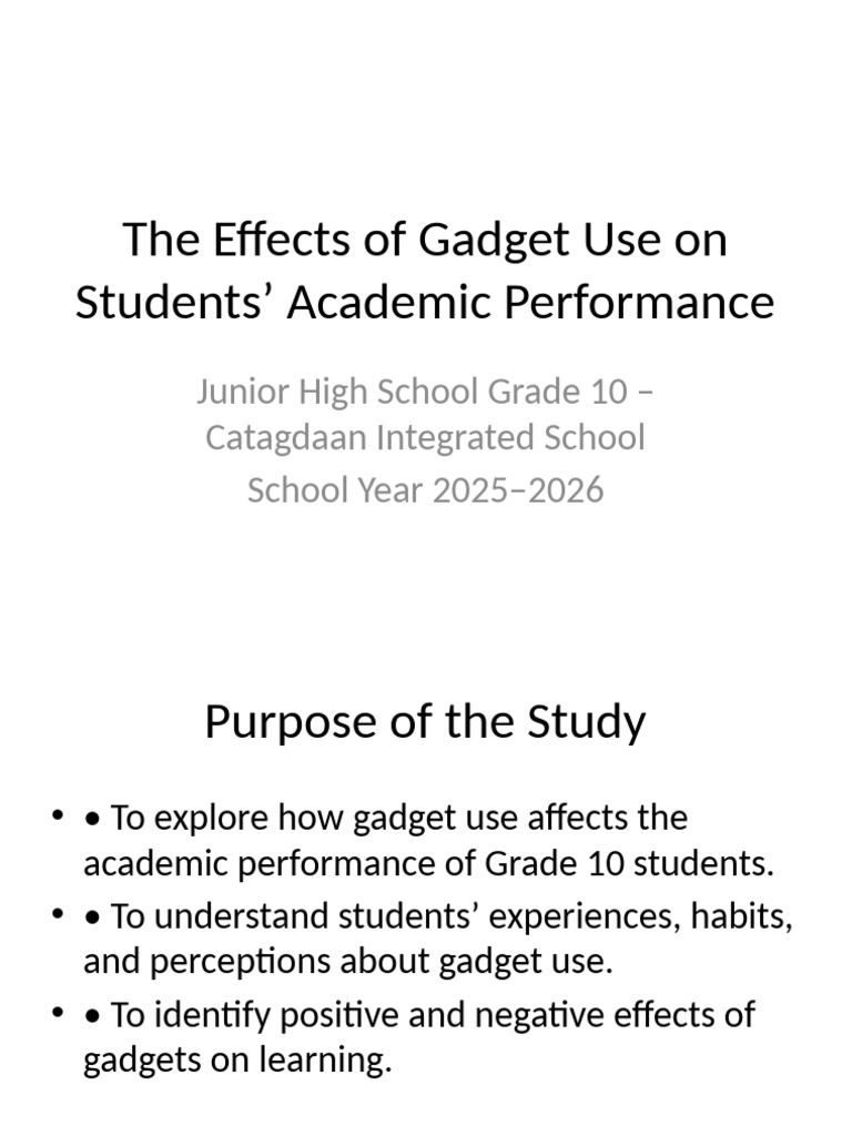 Gadget Use Research Presentation | PDF