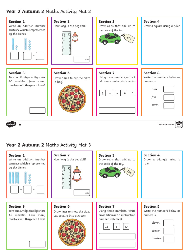 Y2 Maths Autumn Version 2 Mat 3 | PDF | Mathematics