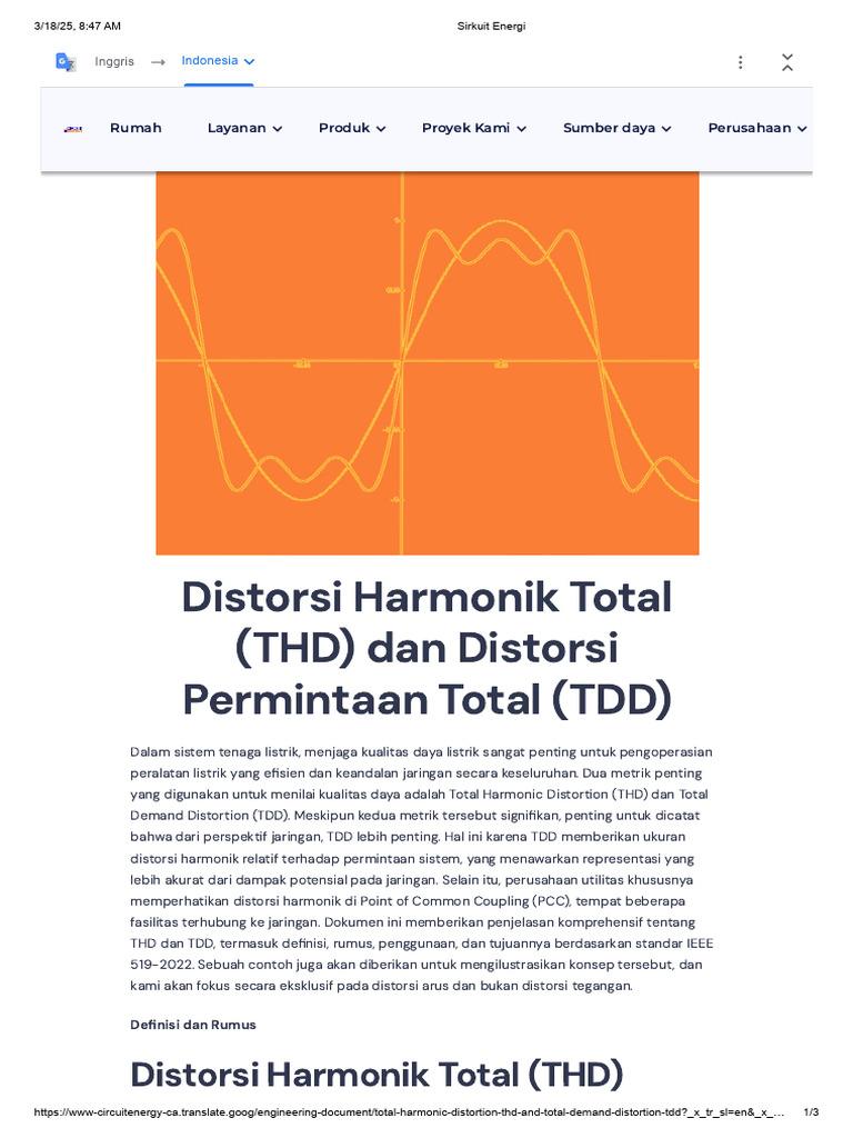 THD TDD Sirkuit Energi | PDF