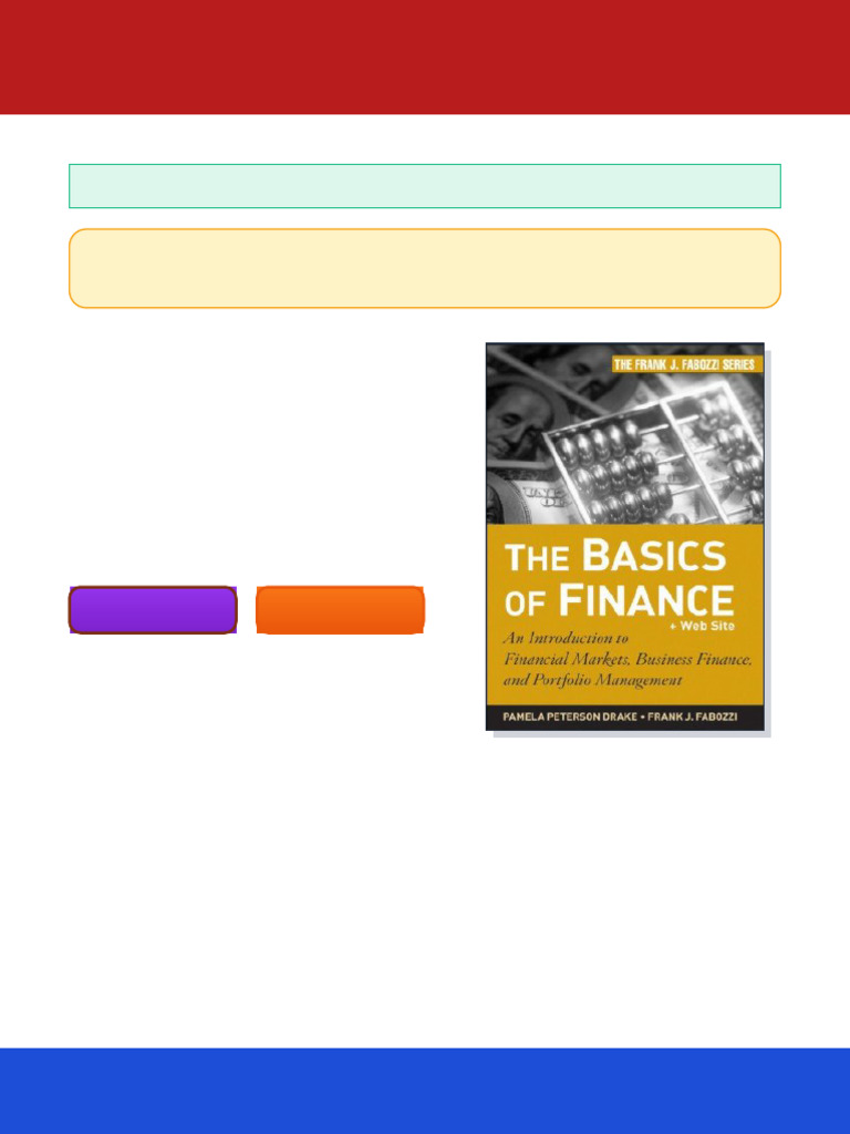 The Basics of Finance An Introduction to Financial Markets Business ...