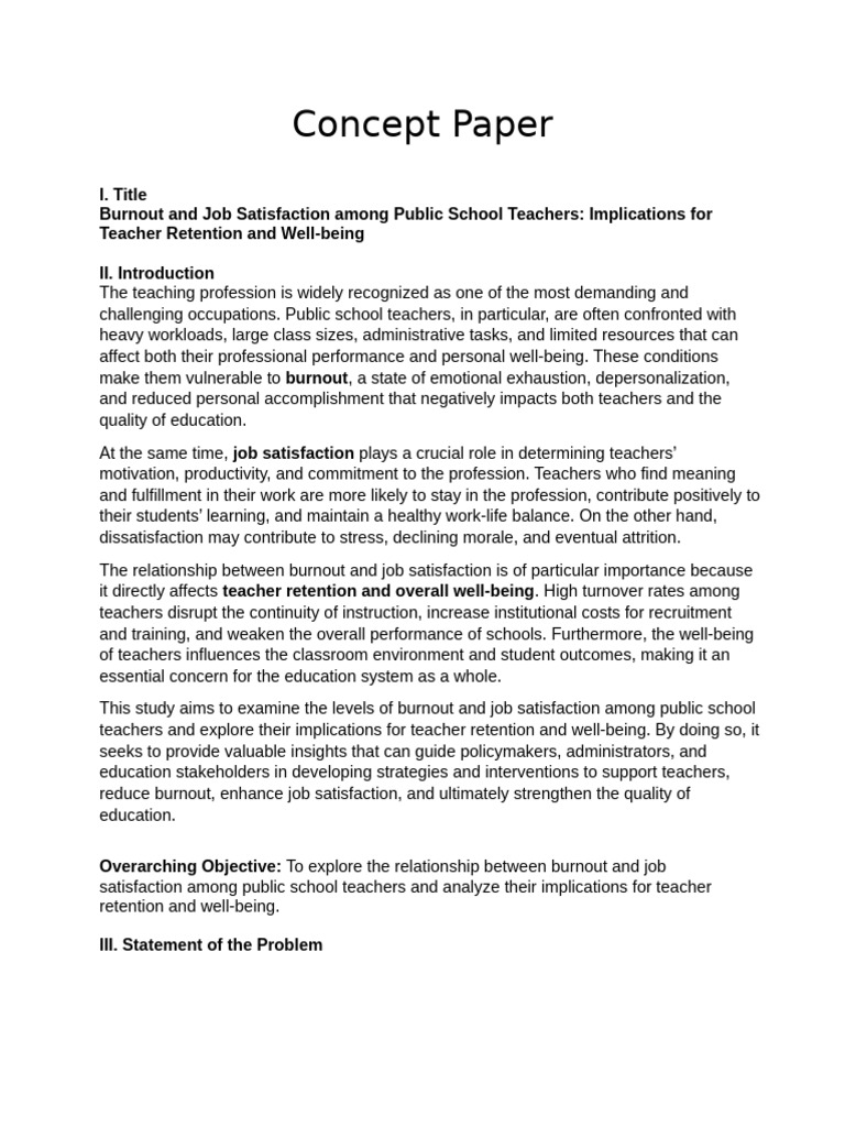 Concept Paper Paper Final (1) | PDF | Job Satisfaction | Employee Retention