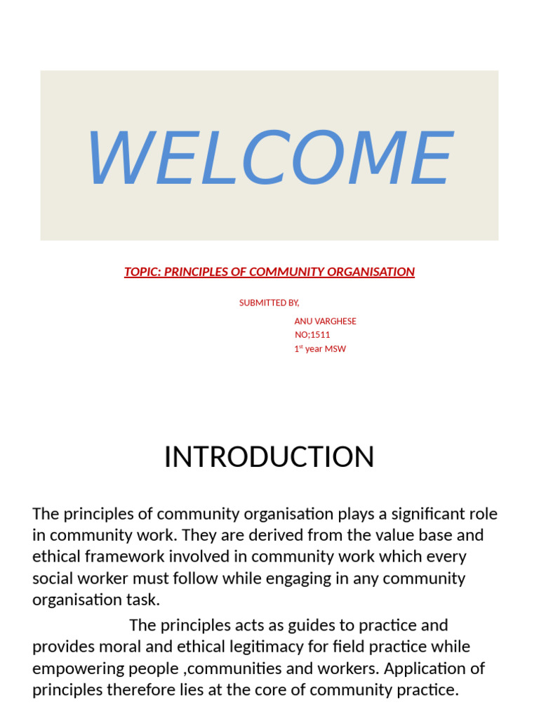 Principles of Community Organization | PDF | Community | Liberal Arts ...