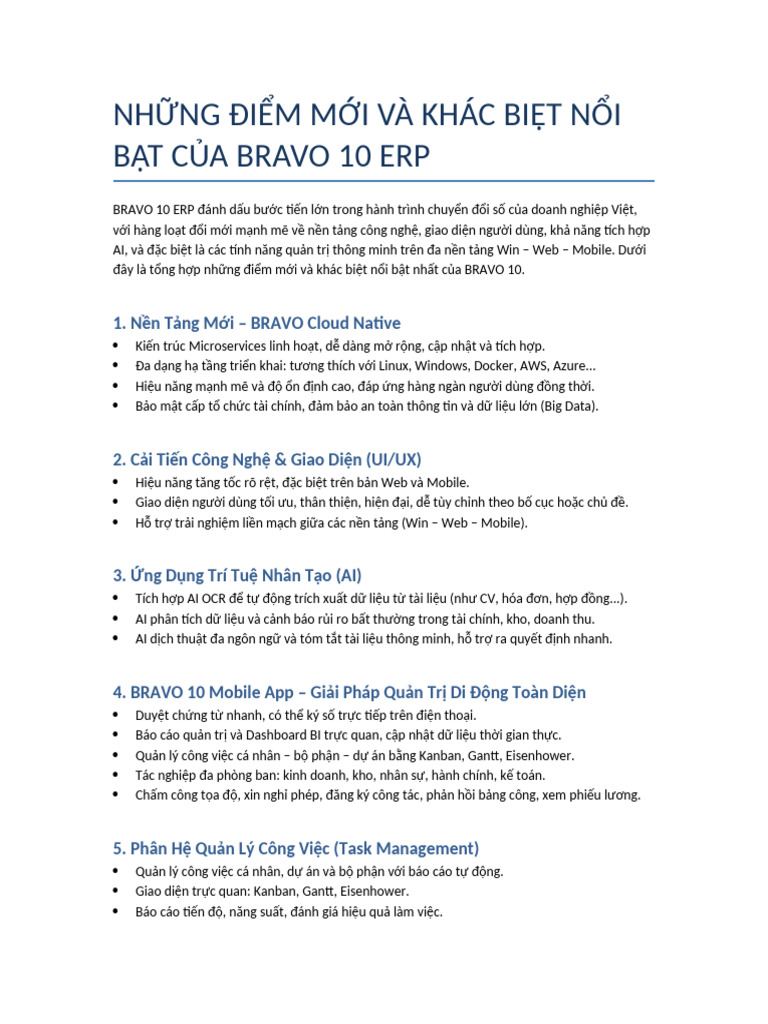 Nhung Diem Moi Khac Biet BRAVO10 | PDF