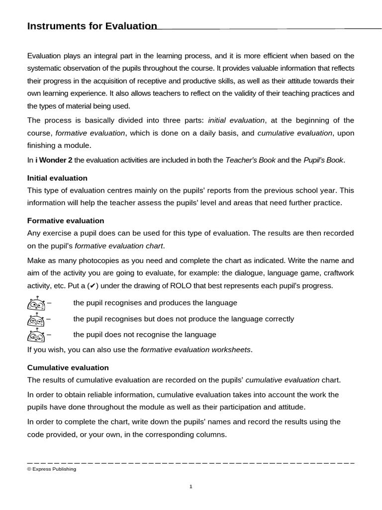 24 I Wonder 2 Evaluation | PDF