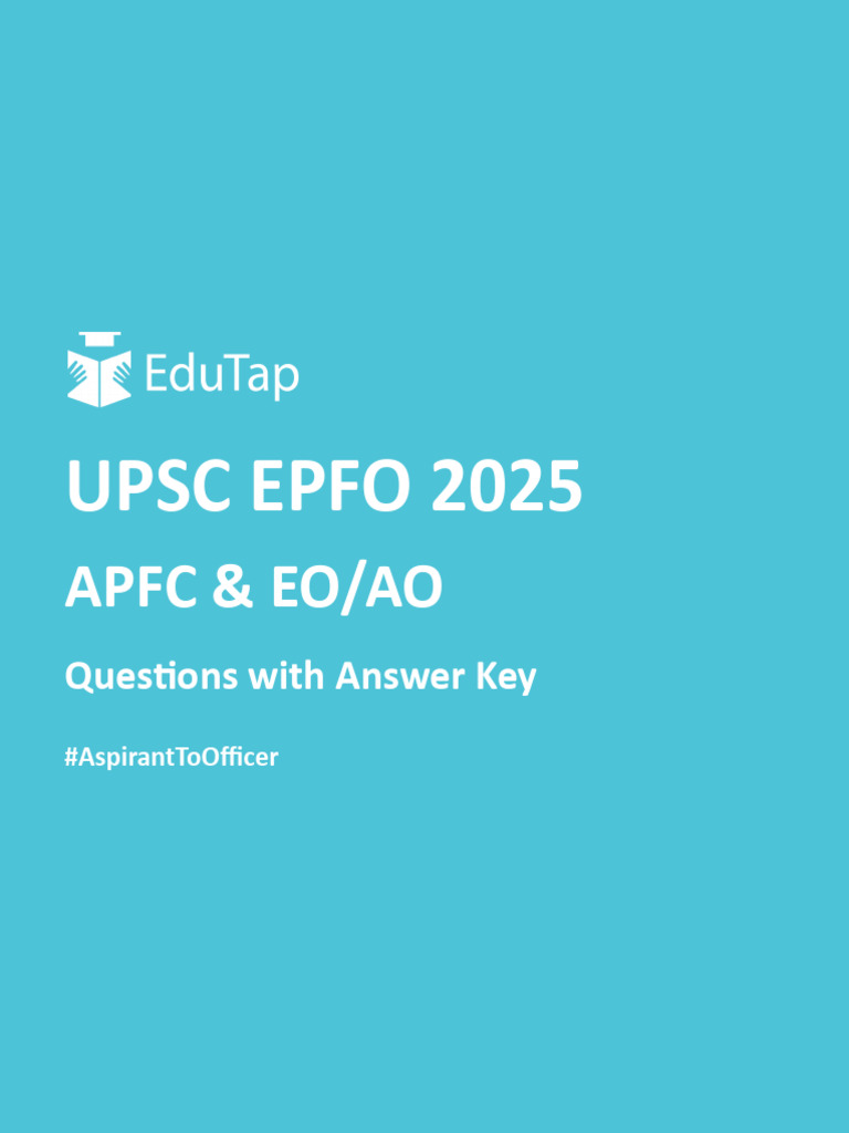 UPSC EPFO 2025 APFC EO/AO Question Set | PDF | Expense | Workweek And ...
