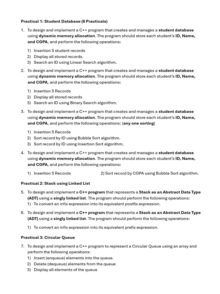 DSA Experiment List - NEW | PDF | Queue (Abstract Data Type ...