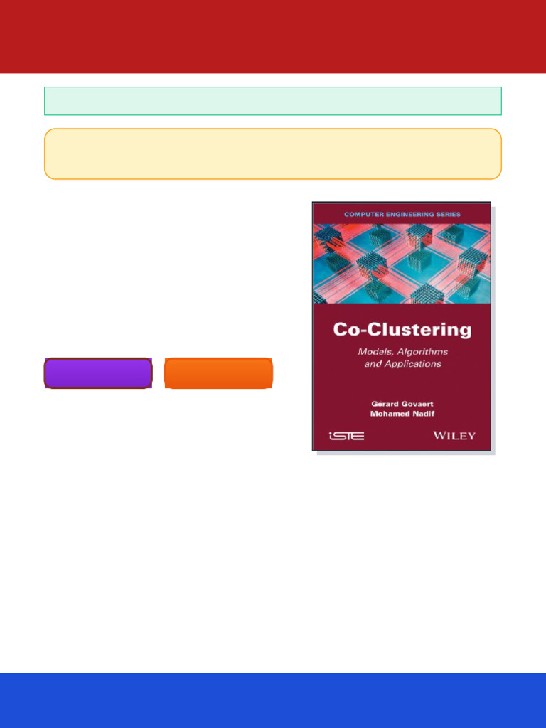 Co Clustering Models Algorithms and Applications 1st Edition Gérard ...