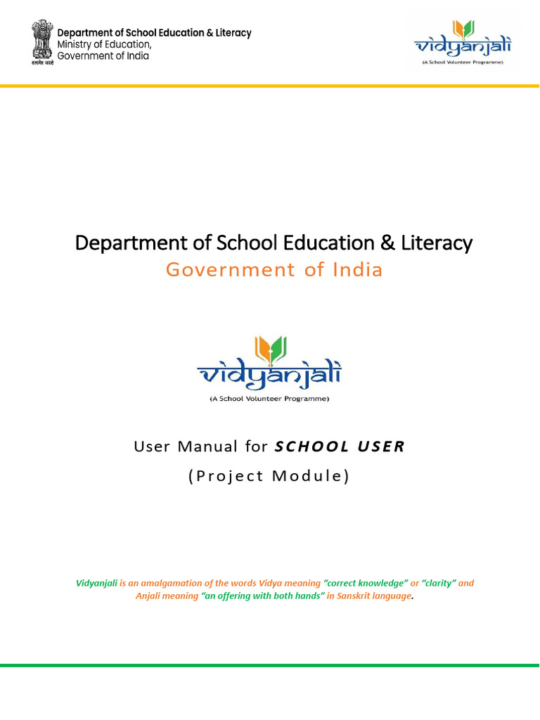 Vidyanjali Project Module User Manual | PDF | Computing | Software