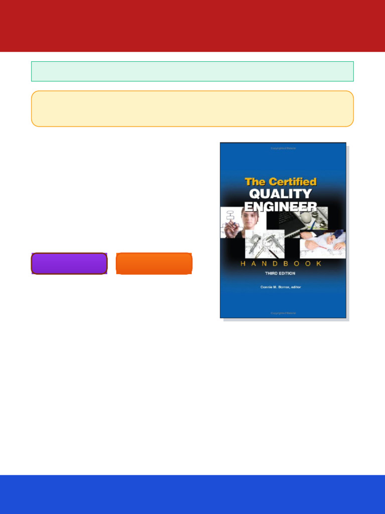The Certified Quality Engineer Handbook Third Edition Connie M. Borror ...