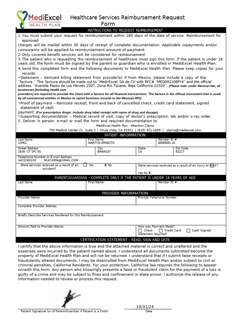 B57 - Member Reimbursement Form E081821 NRM | PDF | Receipt | Credit Card