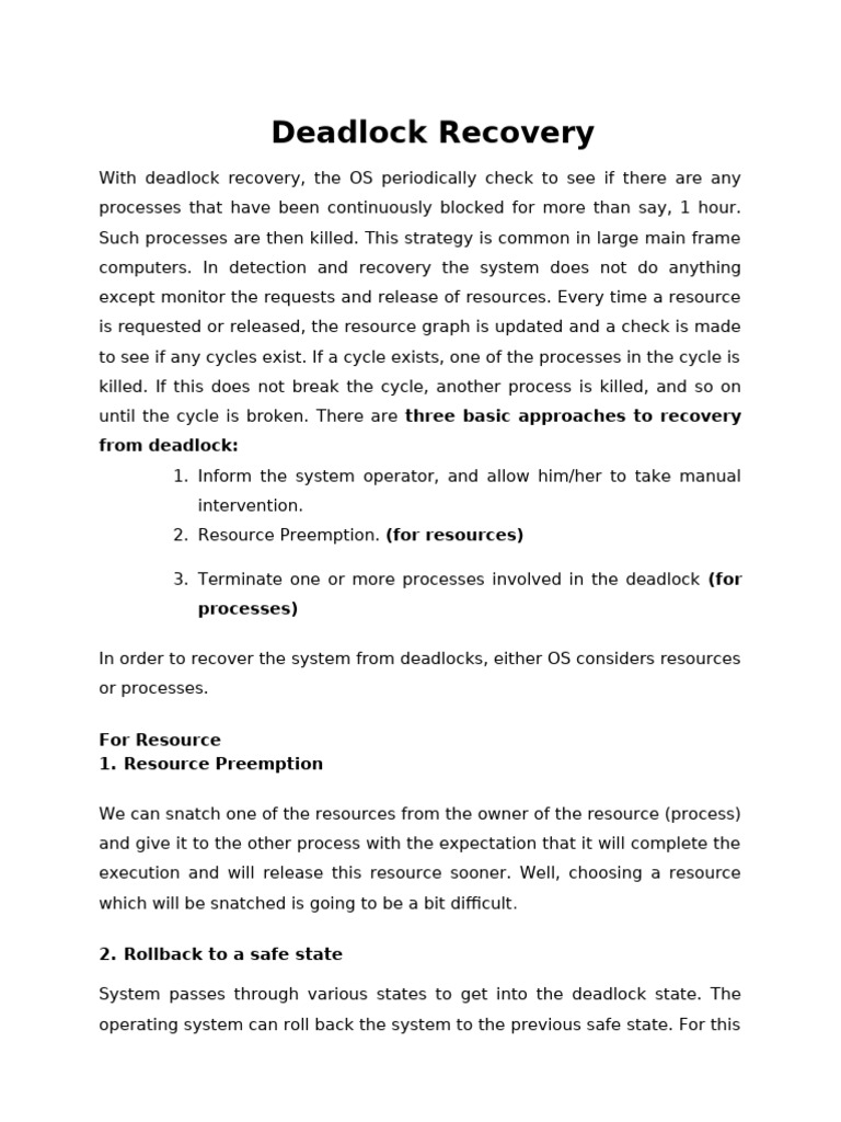 WEEK 7 Deadlock Management C | PDF | Algorithms | Theoretical Computer ...