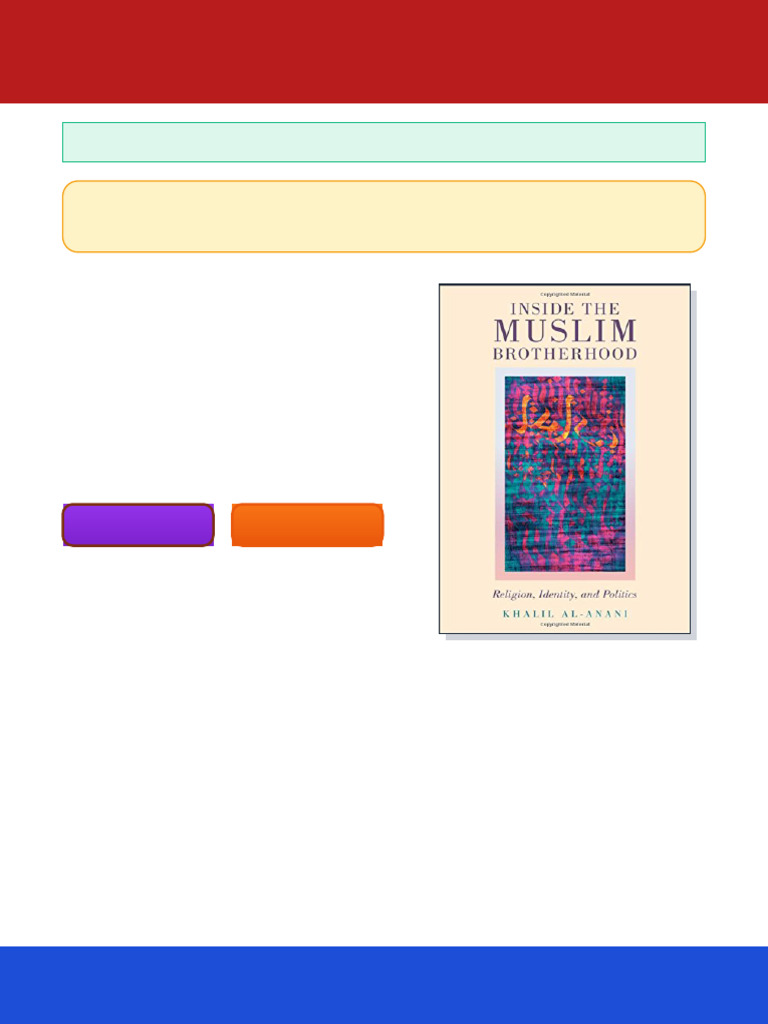 Inside the Muslim Brotherhood: Religion, Identity, and Politics 1st ...