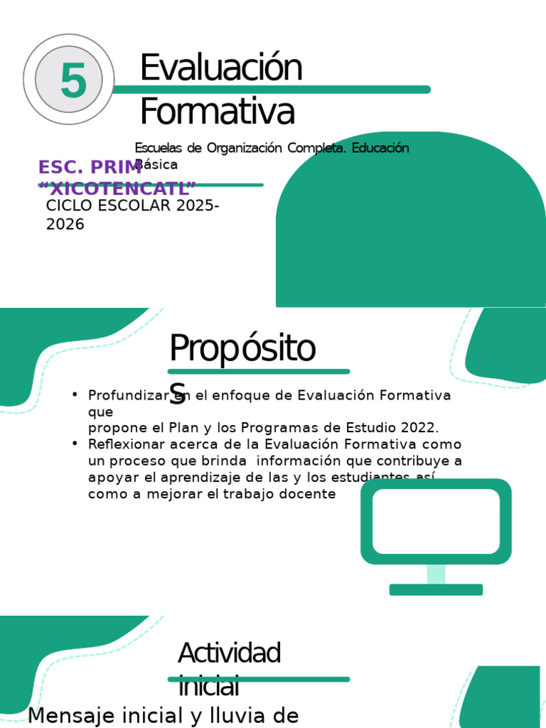 Presentacion Tema 5 Evaluacion Formativa | PDF | Evaluación | Enseñando