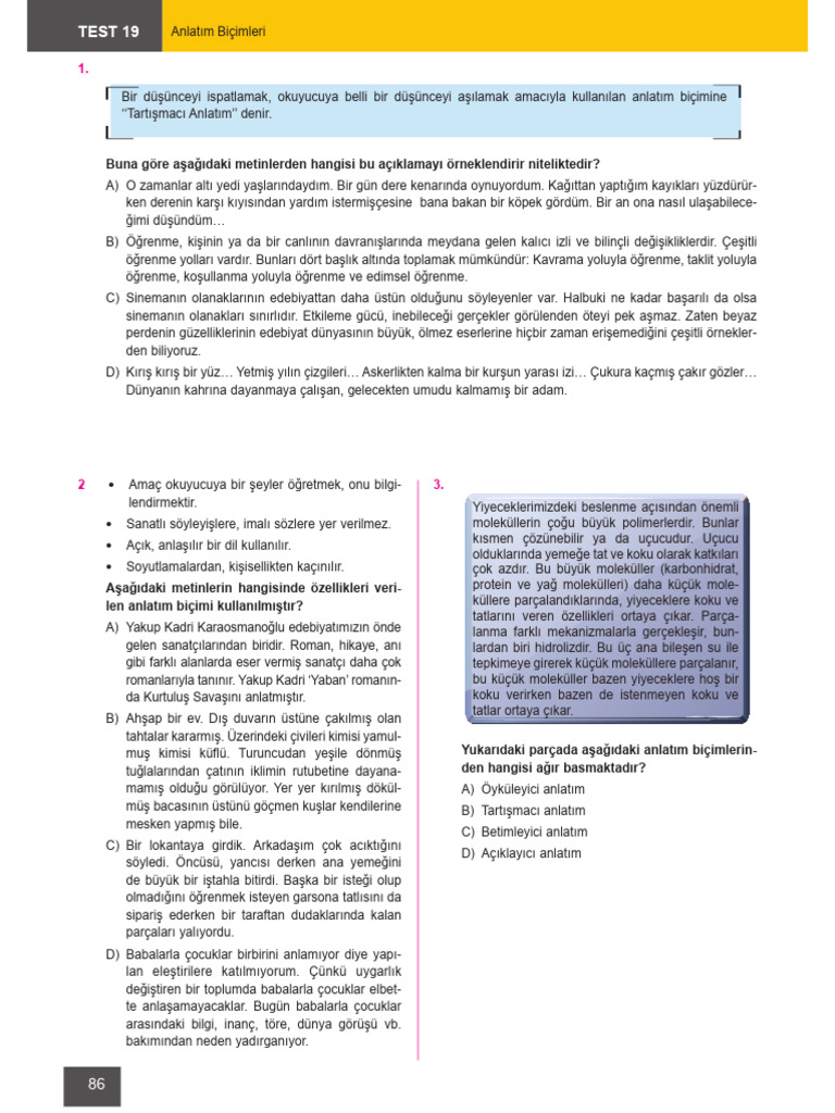 Apolet Yayınları 8 Sınıf Paragraf Test 19 | PDF