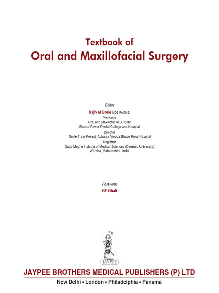 Borle - Textbook of Oral and Maxillofacial Surgery | PDF ...