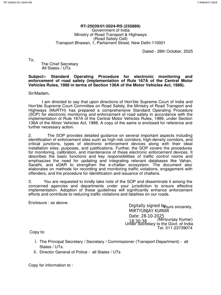 Road Safety SOP for Electronic Enforcement | PDF | Traffic | Speed Limit