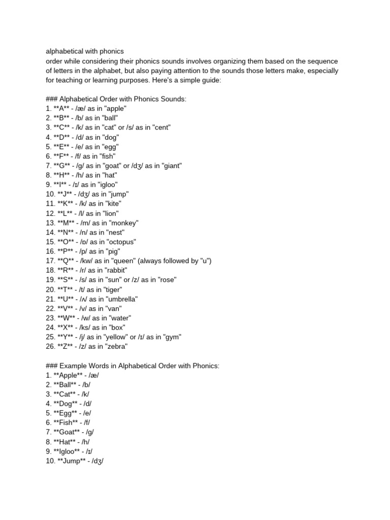 Phonics-Based Alphabet Guide | PDF