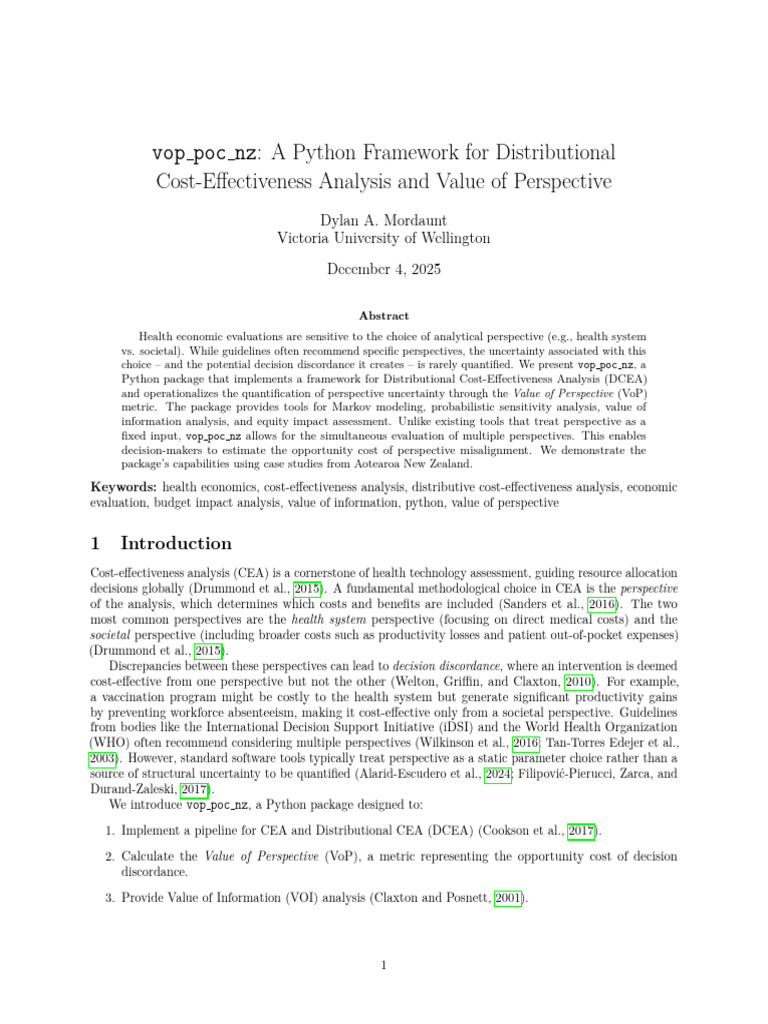 A Python Framework For Distributional Cost-Effectiveness Analysis and ...