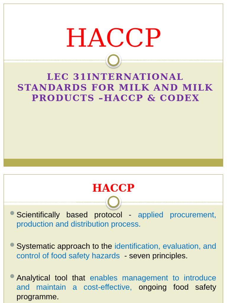 HACCP (1) | PDF | Hazards | Food Safety