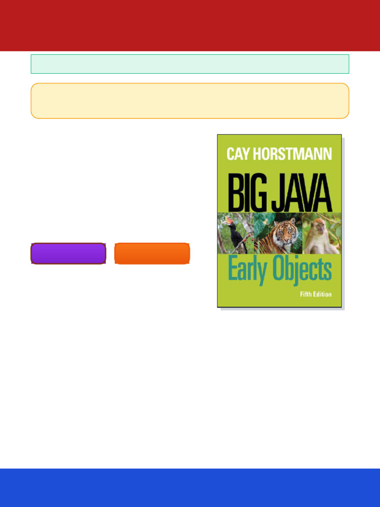 Big Java Early Late Objects 5th Edition Cay Horstmann ebook high-speed ...
