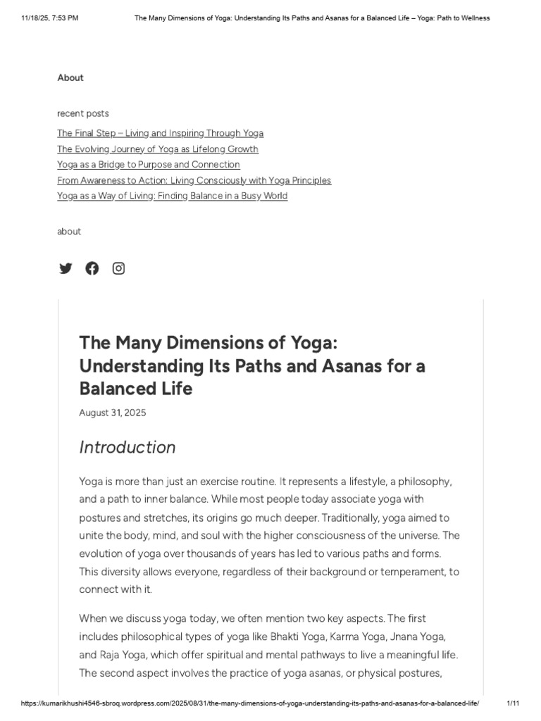 The Many Dimensions of Yoga - Understanding Its Paths and Asanas For A ...