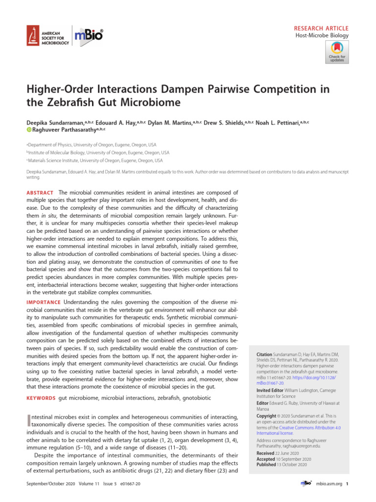 Higher-Order Interactions Dampen Pairwise Competition In | PDF | Microbiota | Organisms