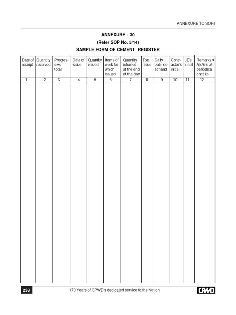Cement Register Image | PDF