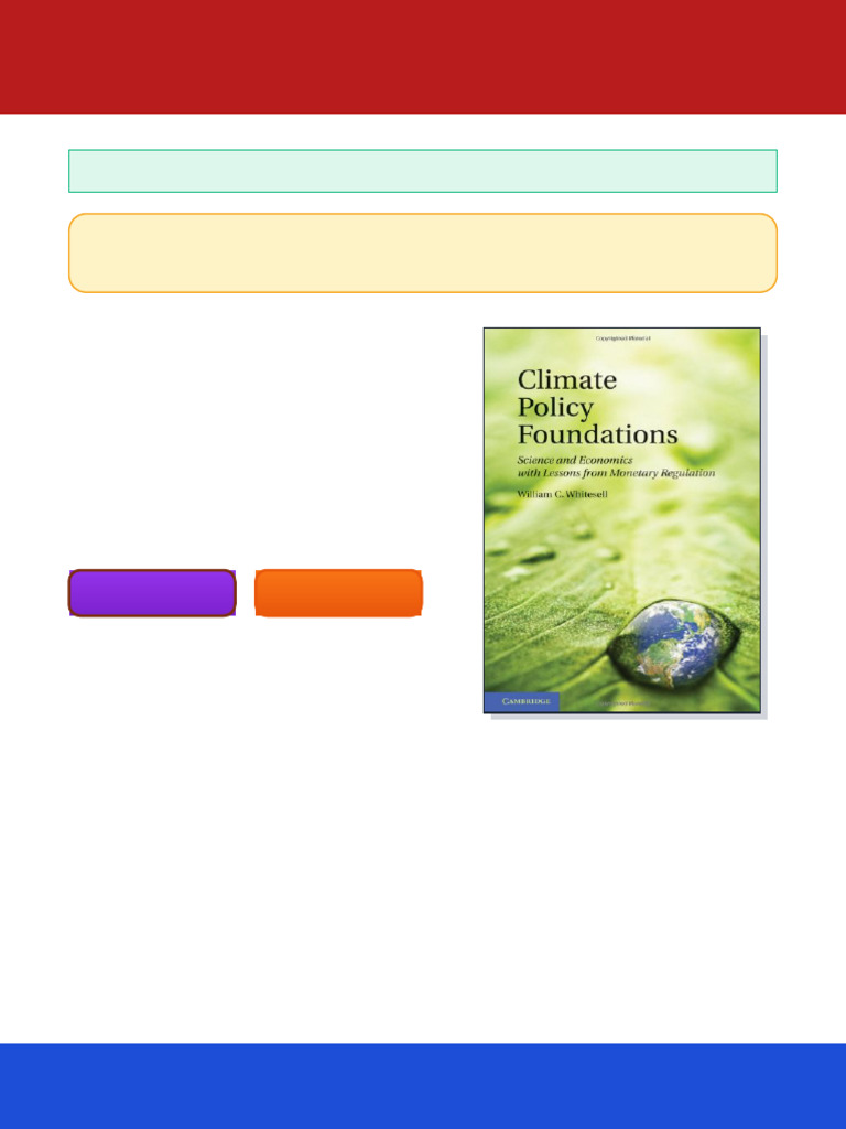 Climate Policy Foundations Science and Economics With Lessons From ...
